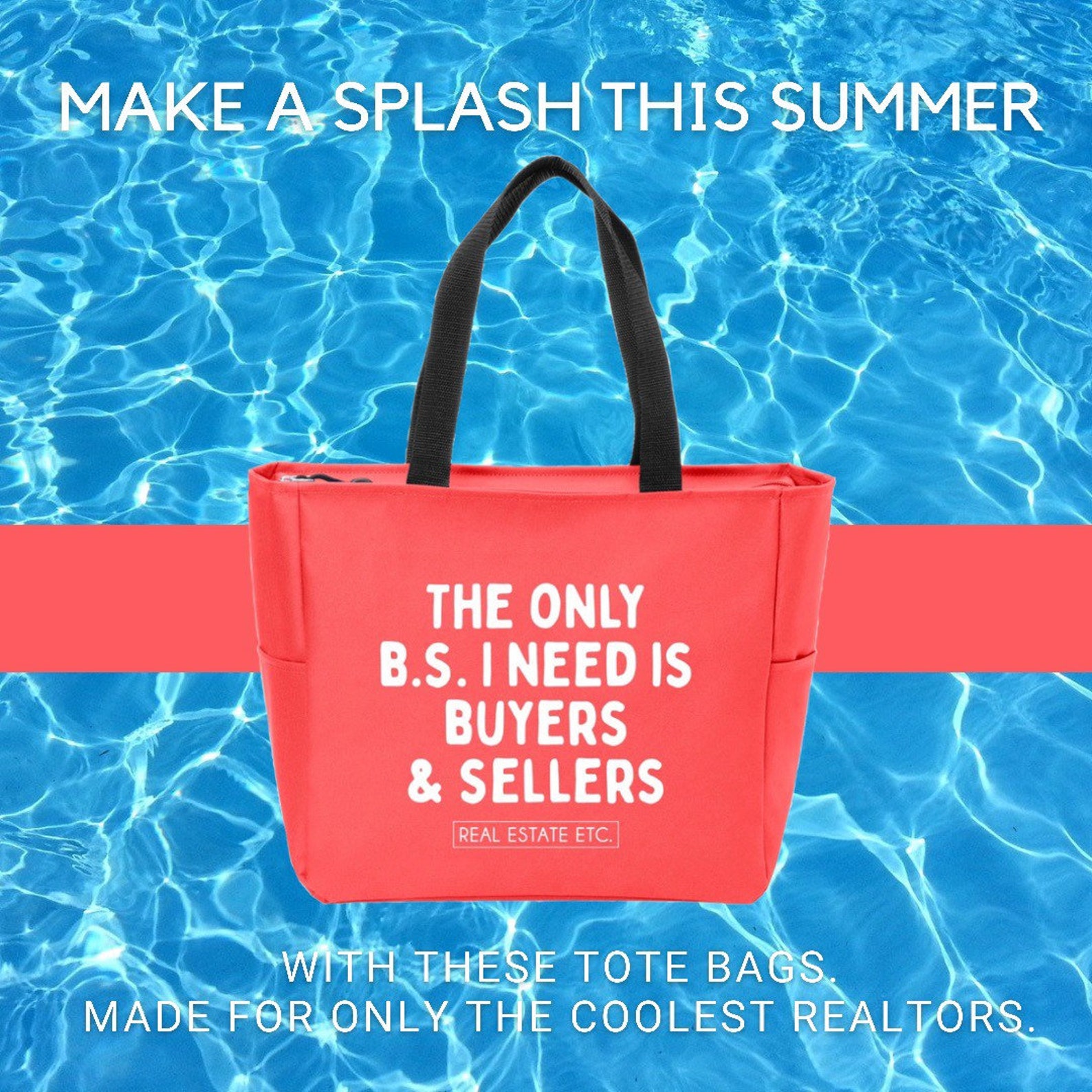 Fun Real Estate Zippered Tote Bag (open House Bag) - Etsy