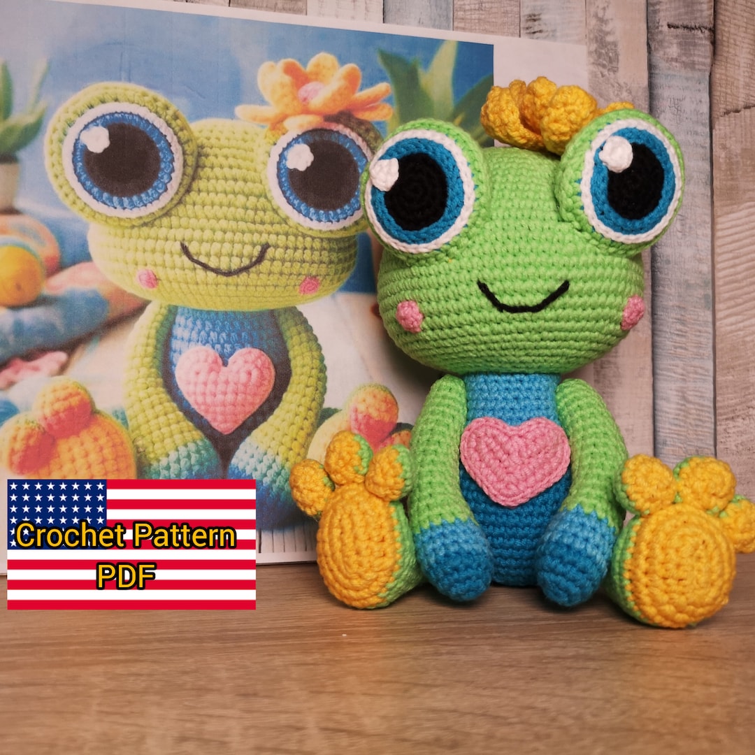Crochet Pattern Frog Little Frog Frogling Colorful Frog - Etsy