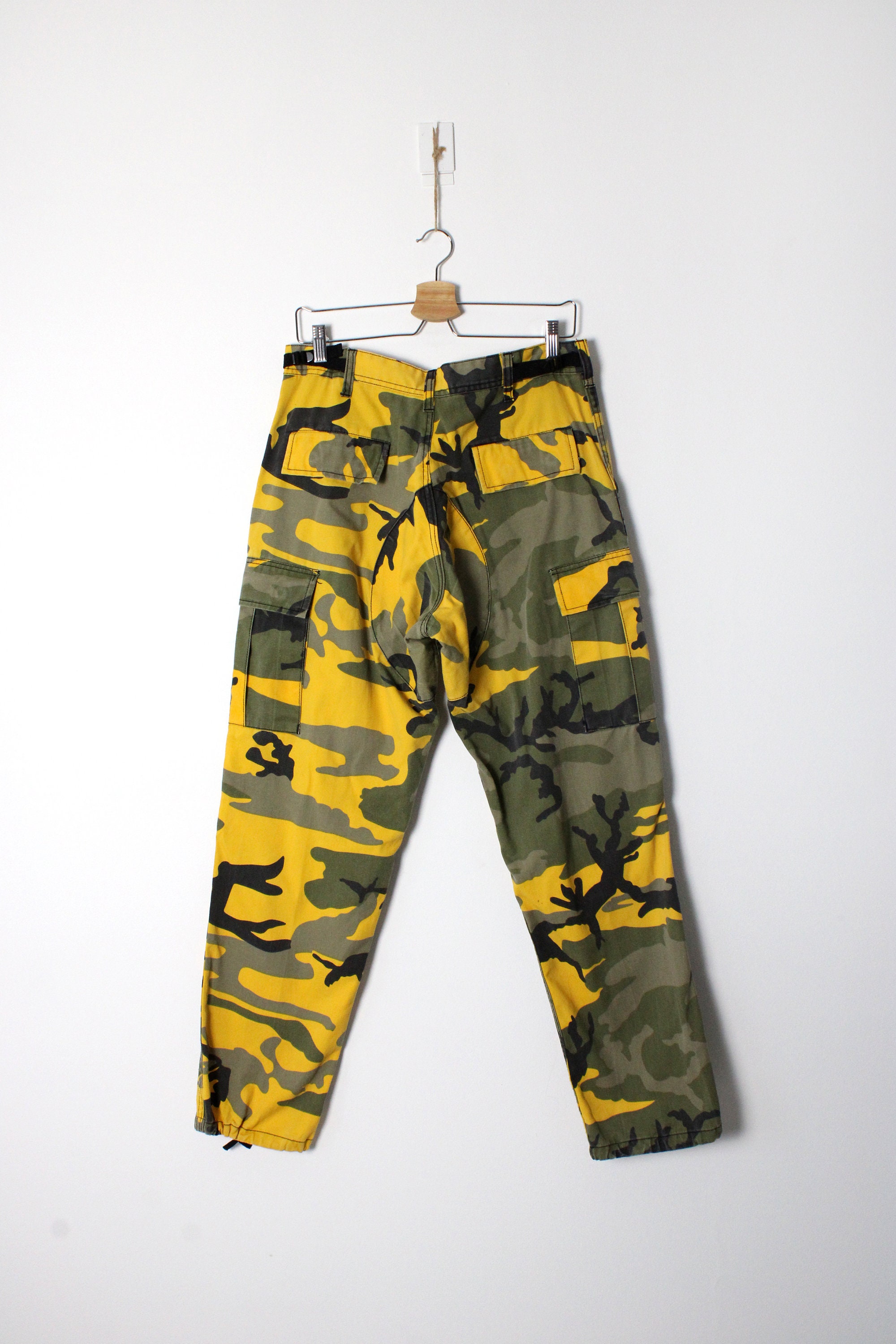 Vintage US Army Cargo Pants, Utility Green Yellow Pants, Camouflage ...