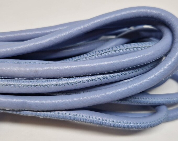 Nappa Round Real Leather Cord in Many Colors 6mm-sky Blue bundle of 2 ...