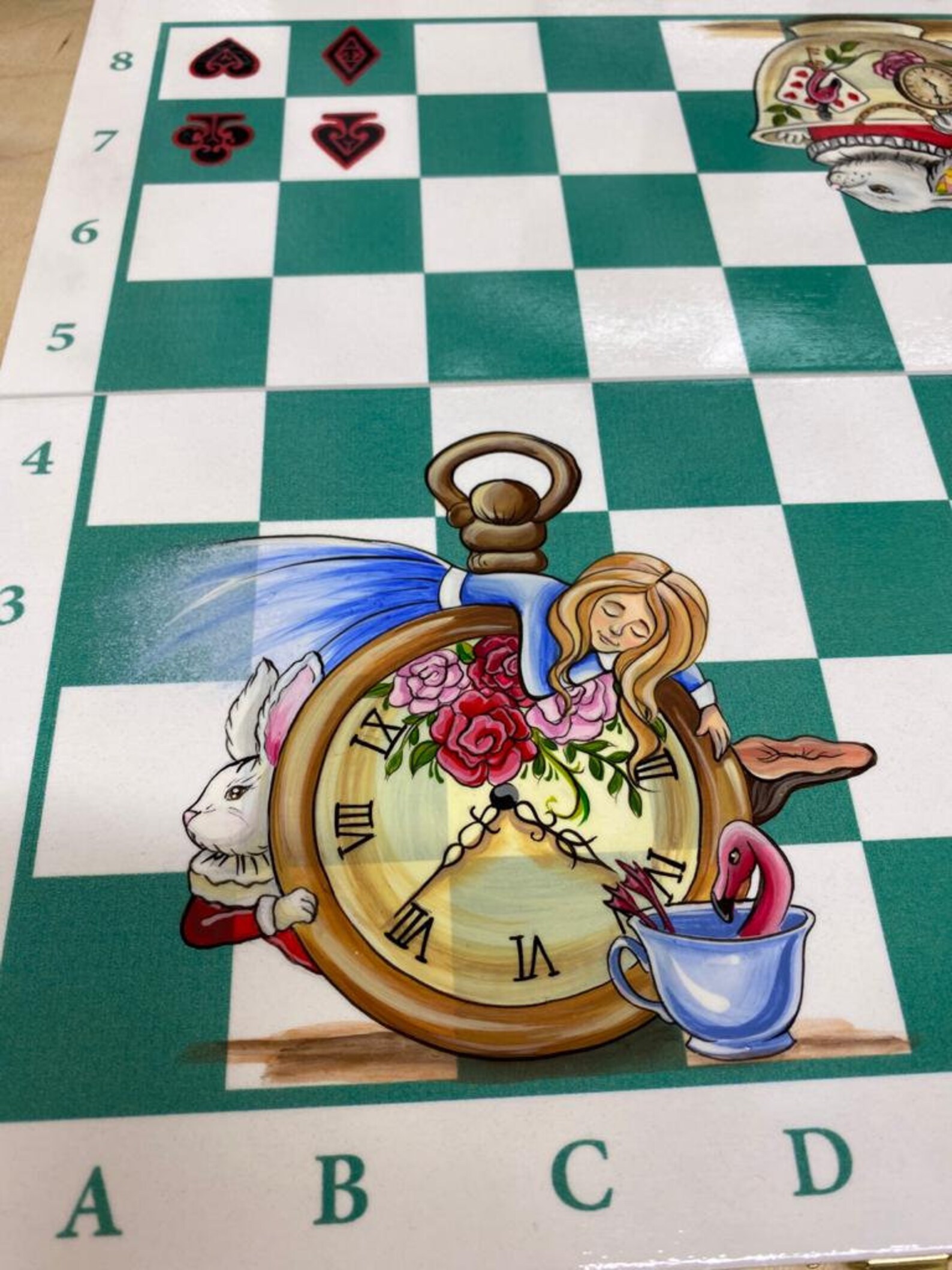 Alice in Wonderland. A Wooden Painted Handmade Chess Set. | Etsy