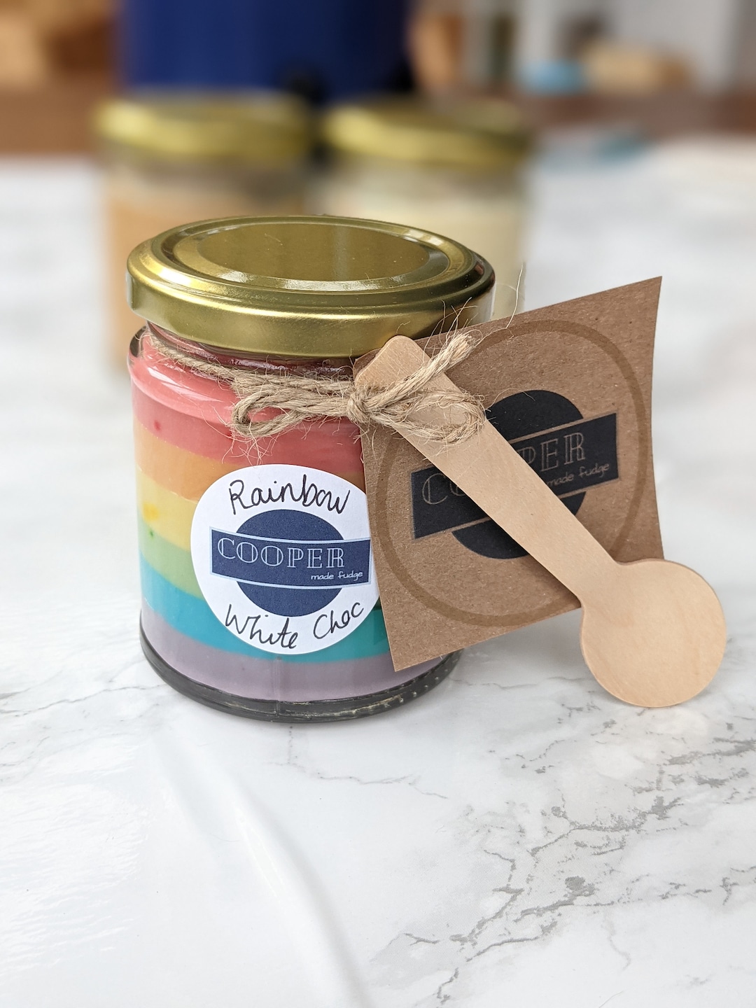 Spreadable FUDGE, Jar of Spread. Salted Caramel, Rainbow White ...
