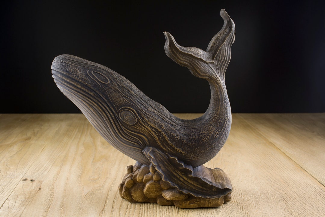 Whale Sculpture: Ash Tree Humpback Whale Decor - Etsy