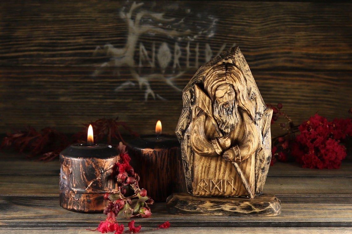 Odin Odin Altar Odin Statue Asatru Viking Decor Heathen | Etsy