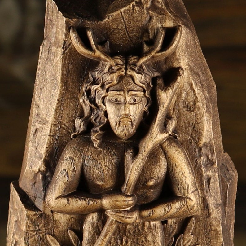 Cernunnos Horned God Cernunnos Statue Wood Sculpture Norse - Etsy