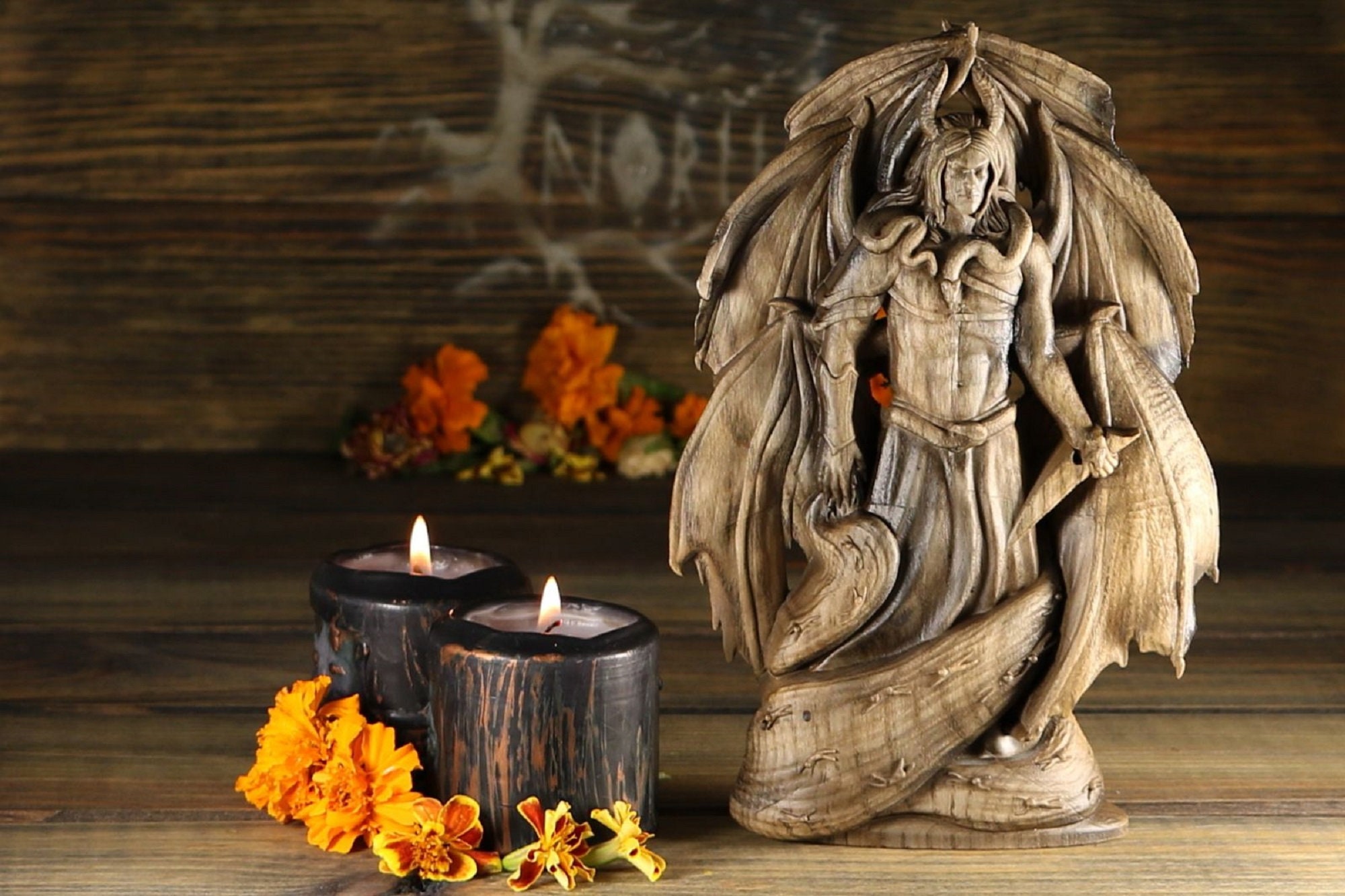 Samael Demon Statue Lilith Satan Lucifer Morningstar | Etsy