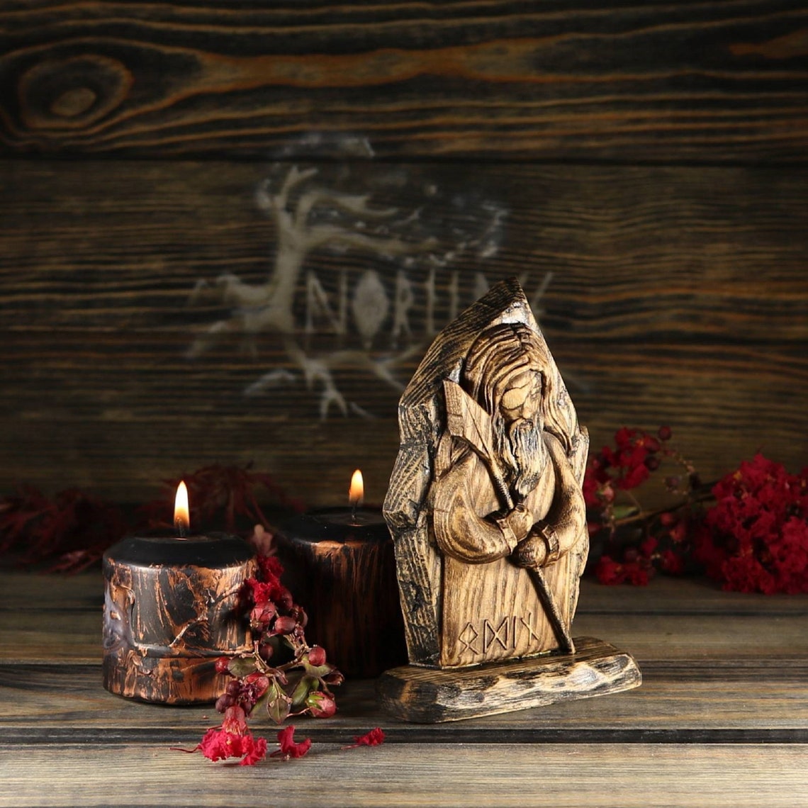 Odin Odin Altar Odin Statue Asatru Viking Decor Heathen | Etsy