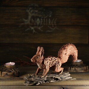 Ratatoskr, Red Squirrel, Wooden Squirrel Viking Squirrel Figure Norse ...