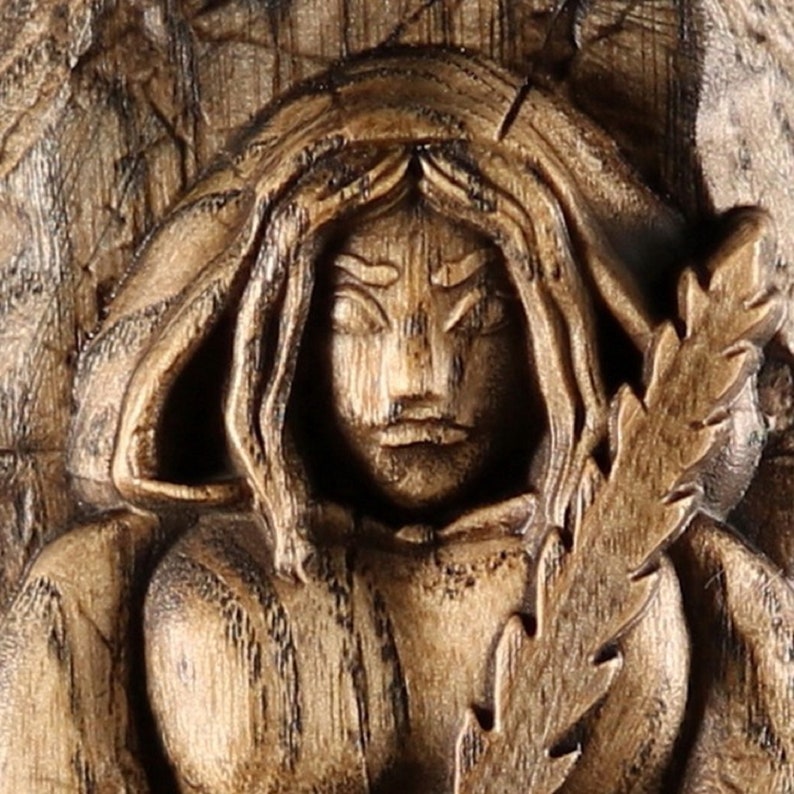 Nemain Statue: Celtic Warrior Goddess, Wooden Altar Decor - Etsy