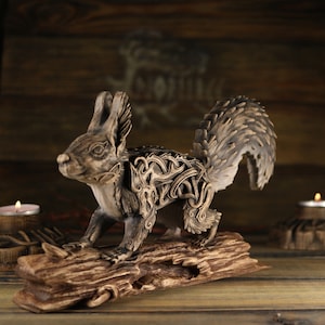 Ratatoskr Squirrel Wood Carving: Norse Viking Altar Decor - Etsy