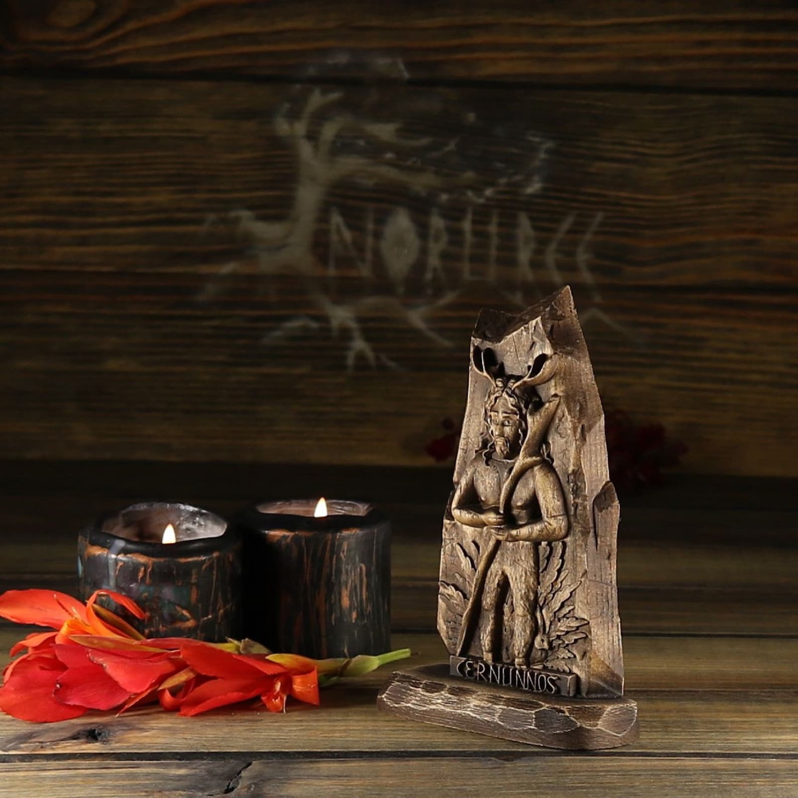 Cernunnos Horned God Cernunnos Statue Wood Sculpture Norse - Etsy
