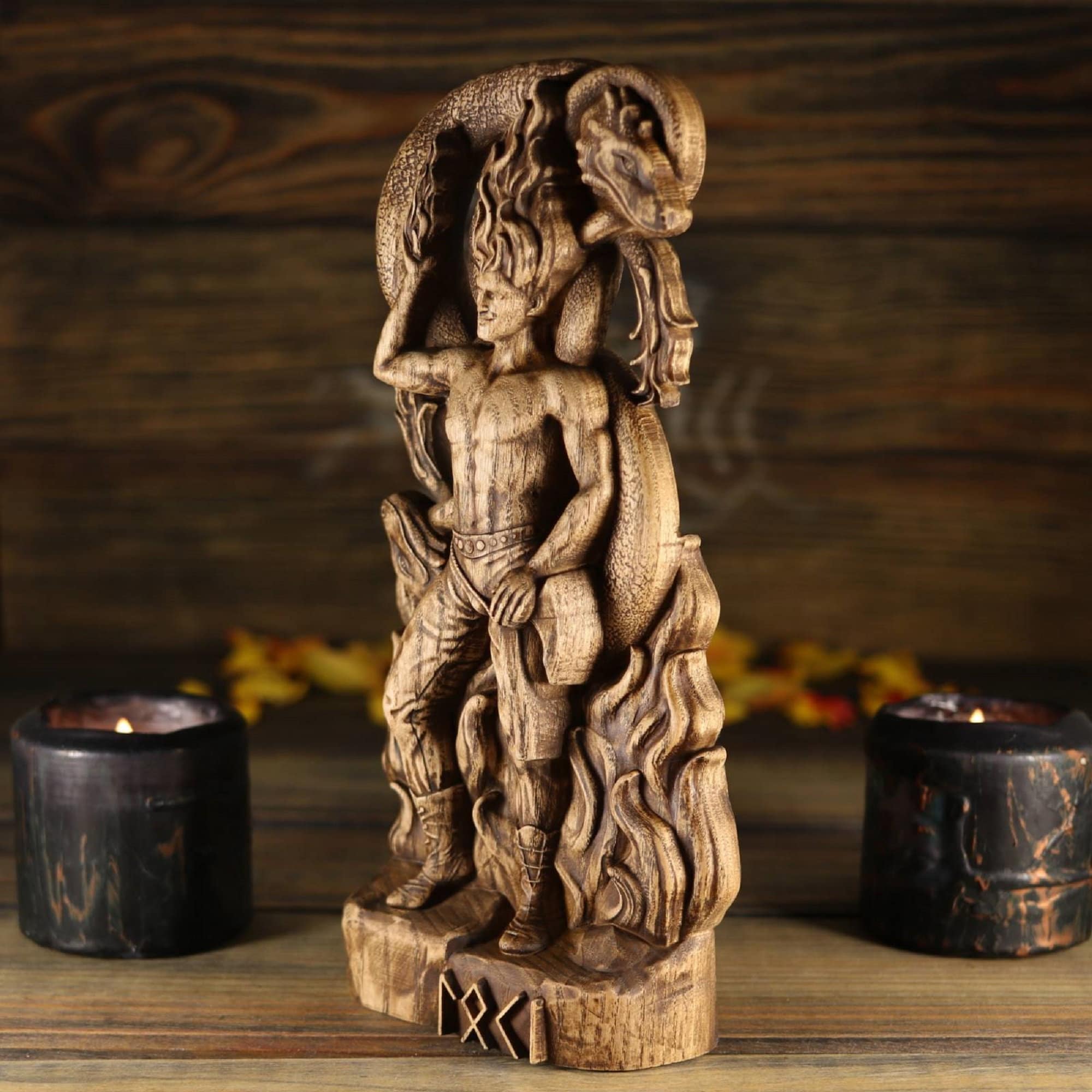Loki, Loki Statue, Loki Norse, Wooden Statue Asatru Norse Gods Viking ...
