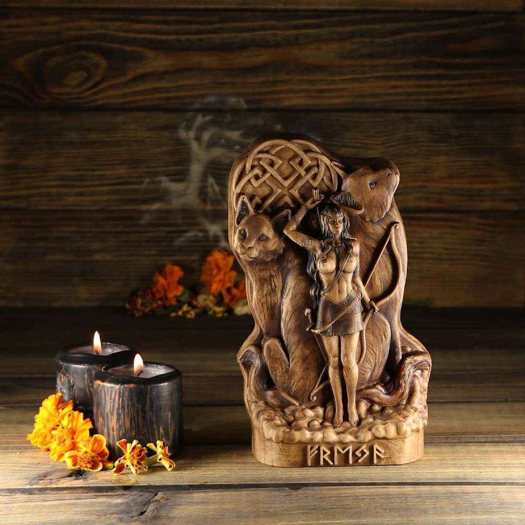 Freya, Freyja, Wooden Statue, Goddess Statue Celtic Goddess Wiccan ...