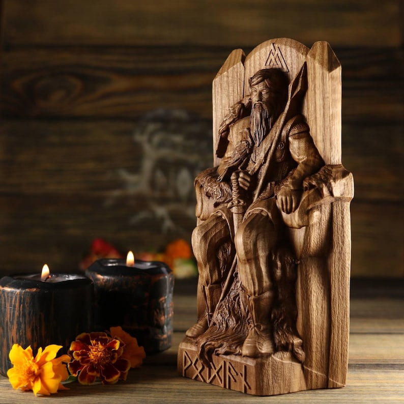 Odin Statue Norse Gods Odin Asatru Norse Pagan Odin Altar - Etsy