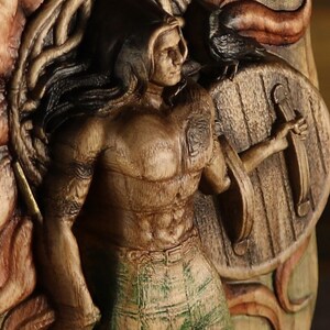 Irish God Statue of Lug Celtic God Celtic Statue Pagan God Wood Carving ...