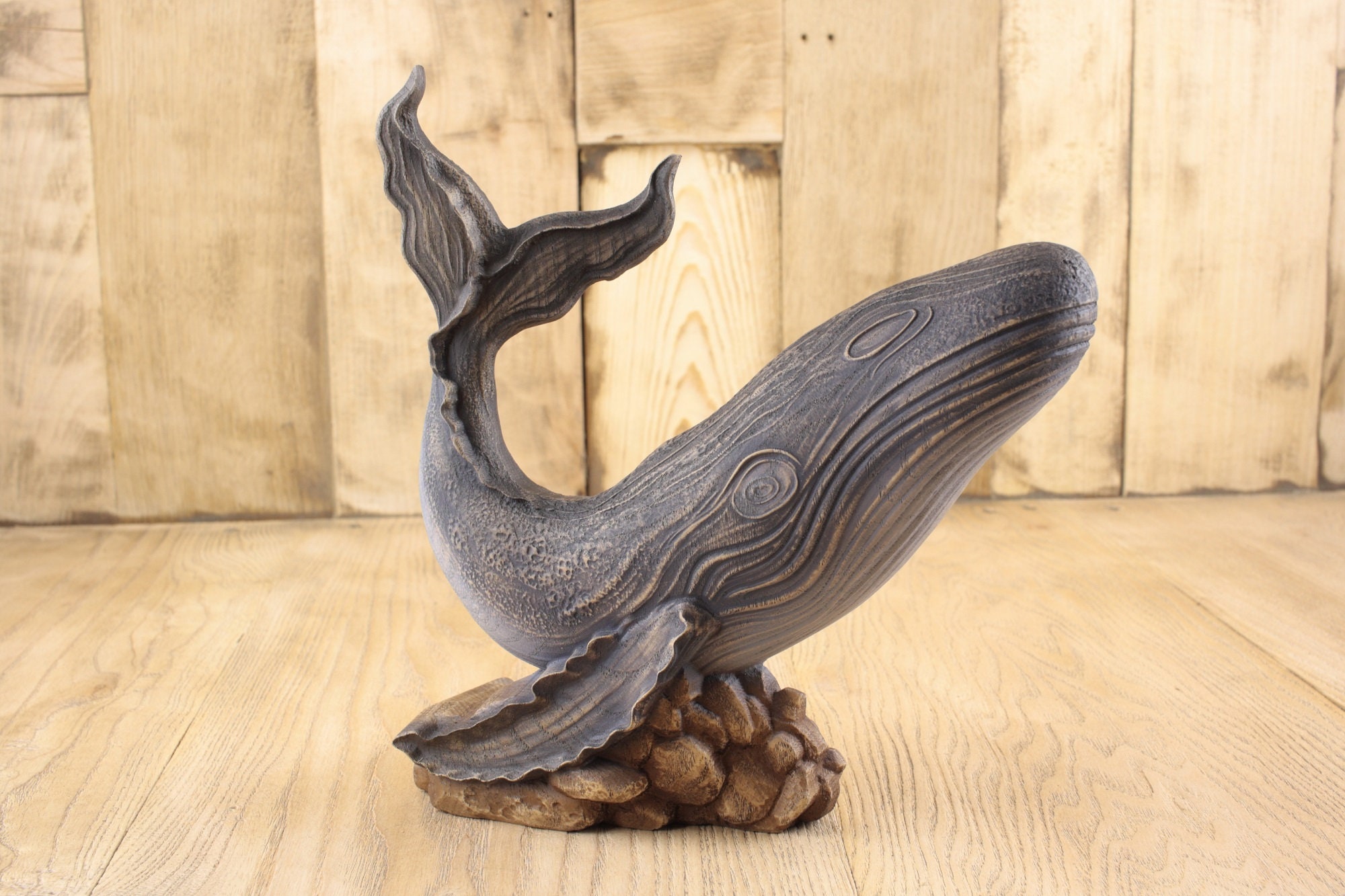 Whale Sculpture: Ash Tree Humpback Whale Decor - Etsy