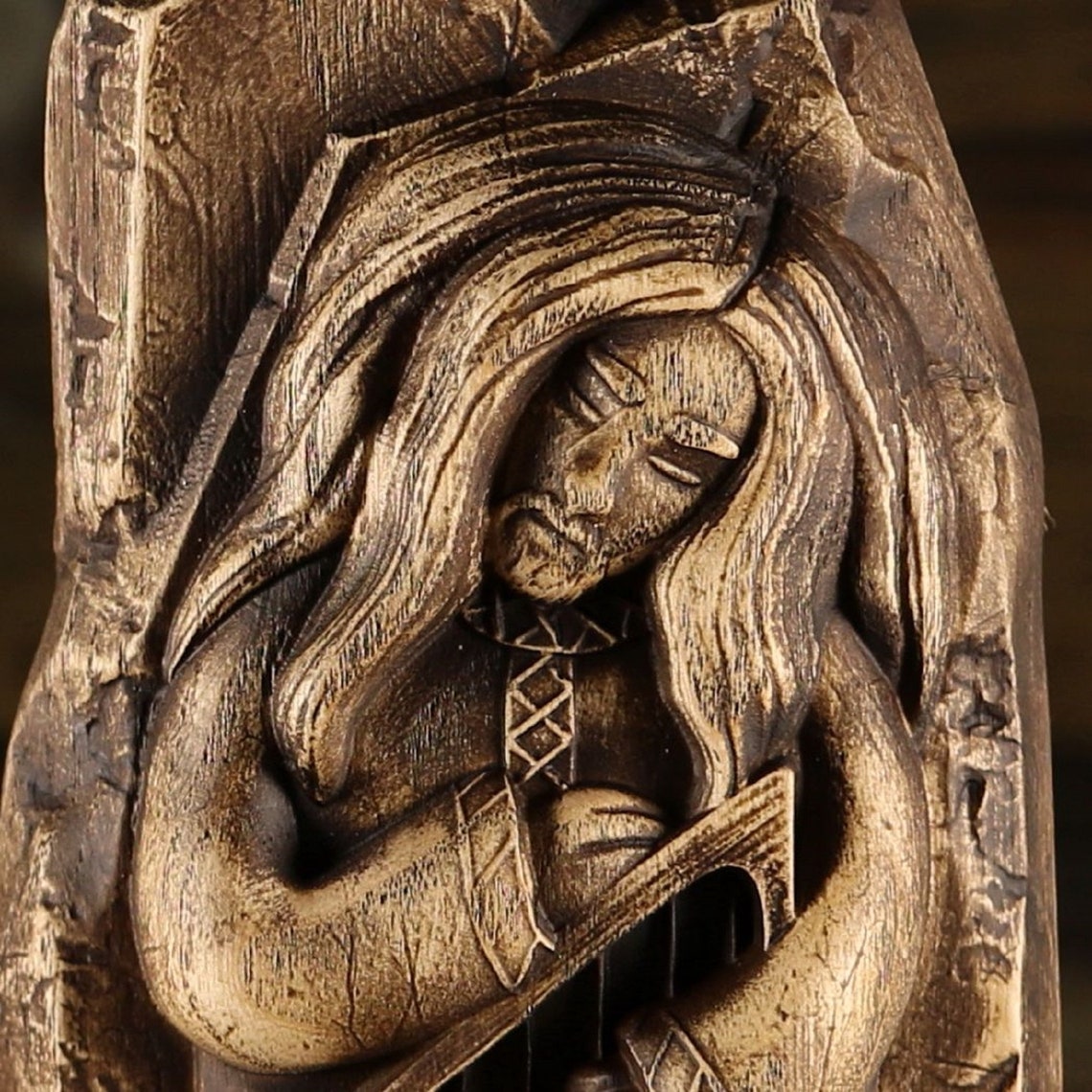 Bragi Norse Gods Bragi God Wood Carving Viking Decor Asatru - Etsy