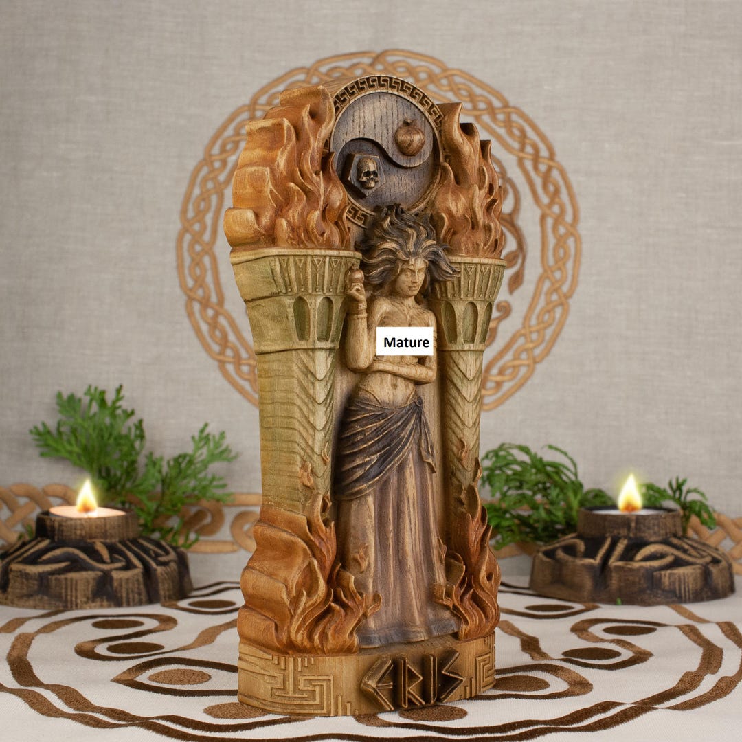 Eris Goddess Greek Mithology Eris Statue Wooden Statue Goddess Altar ...