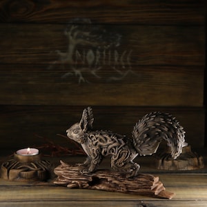 Ratatoskr Wooden Squirrel Viking Black Squirrel Squirrel Figure Norse ...