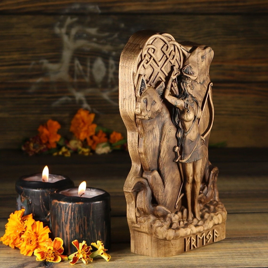 Freya Freyja Wooden Statue Goddess Statue Celtic Goddess - Etsy