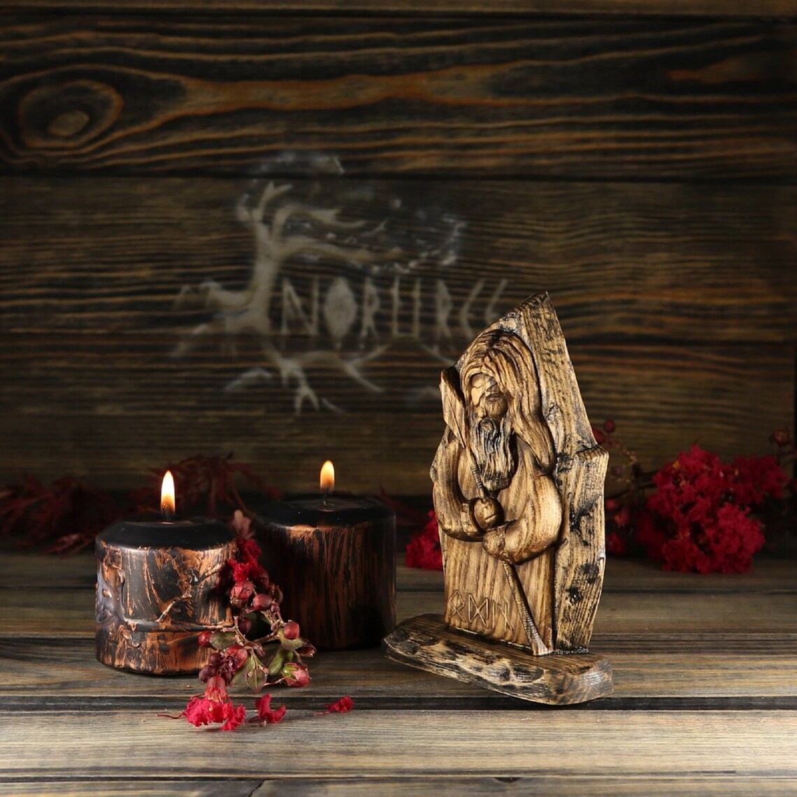 Odin Odin Altar Odin Statue Asatru Viking Decor Heathen | Etsy