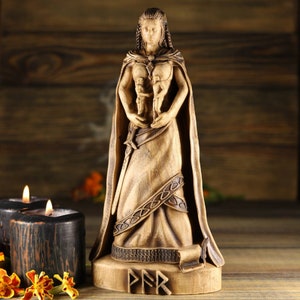 Valkyrie, Var Goddess, Goddess Statue, Pagan Decor Asatru Norse Decor ...