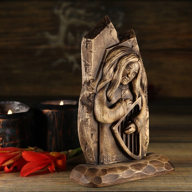 Bragi Norse Gods Bragi God Wood Carving Viking Decor Asatru - Etsy