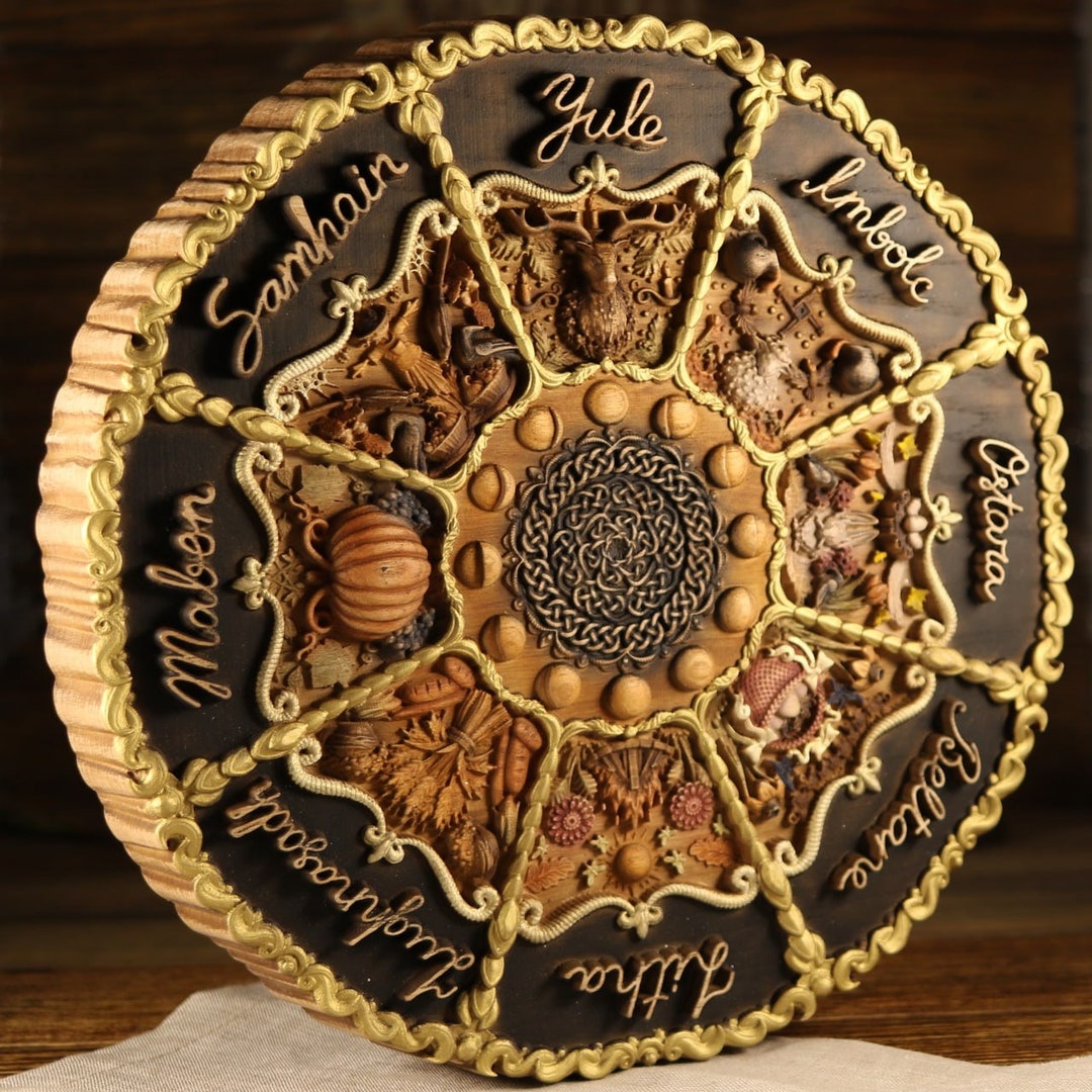 Wheel of the Year: Wiccan Sabbat Calendar, Pagan Altar Decor - Etsy