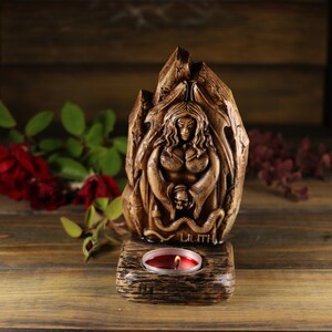 Lilith, Lilith Statue, Goddess Statue, Wooden Statue Wiccan Altar Kit ...