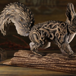 Ratatoskr Squirrel Wood Carving: Norse Viking Altar Decor - Etsy