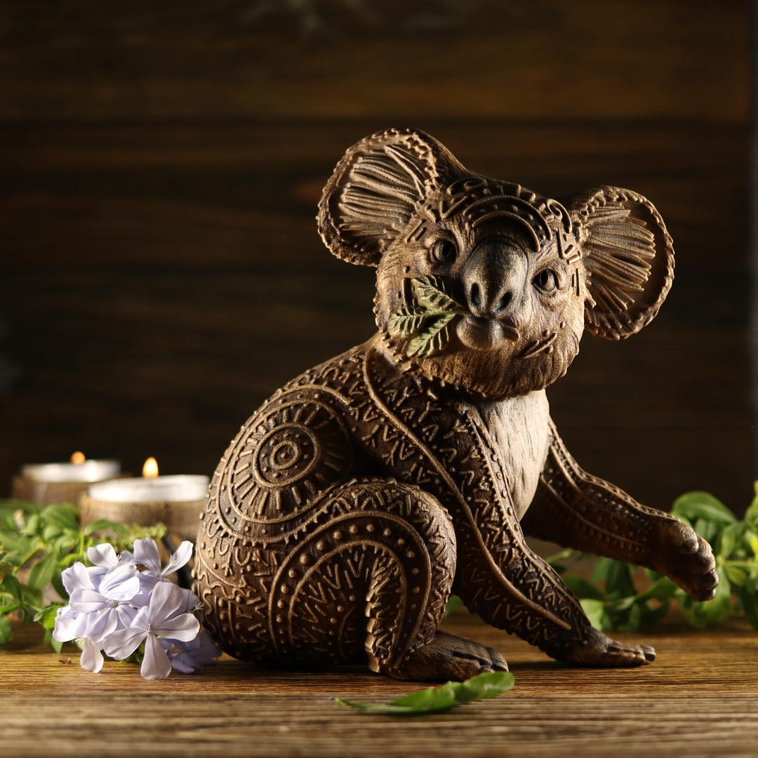 Koala Figurine Kola Bear Koala Statue Bear Figurine Koala Art ...