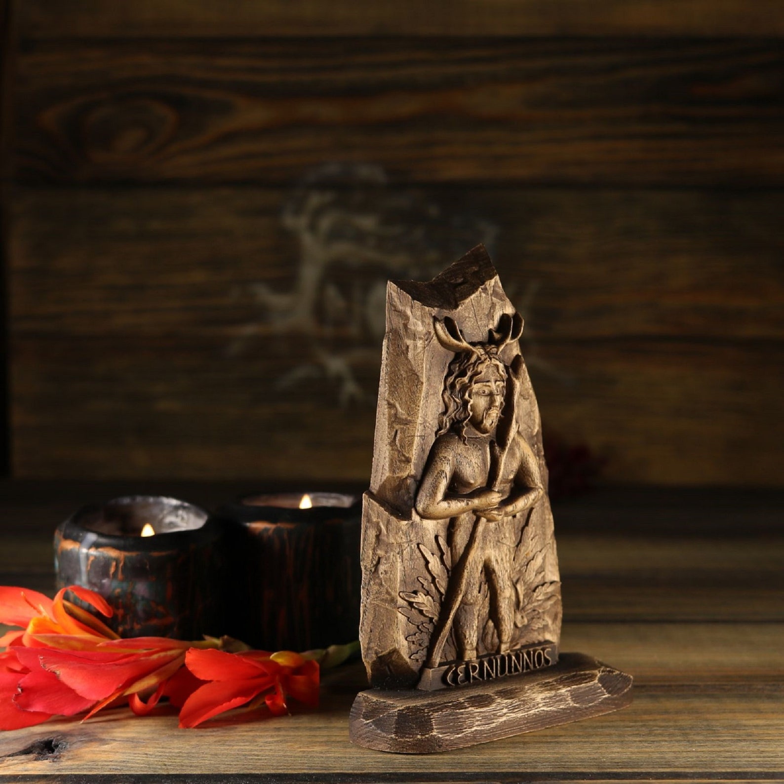 Cernunnos Horned God Cernunnos Statue Wood Sculpture Norse - Etsy