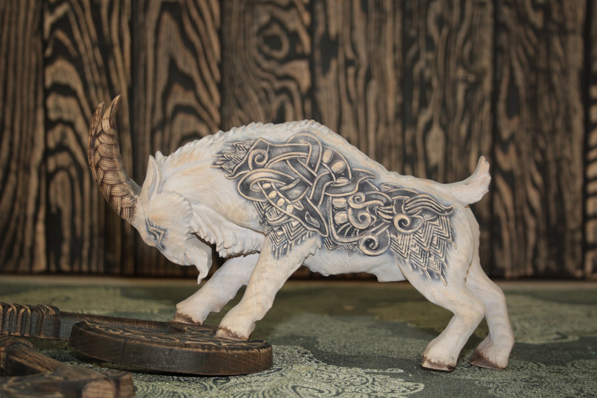 Goat Thor Tanngrisnir Tanngnjóstr Wood Carving Norse Pagan - Etsy Australia