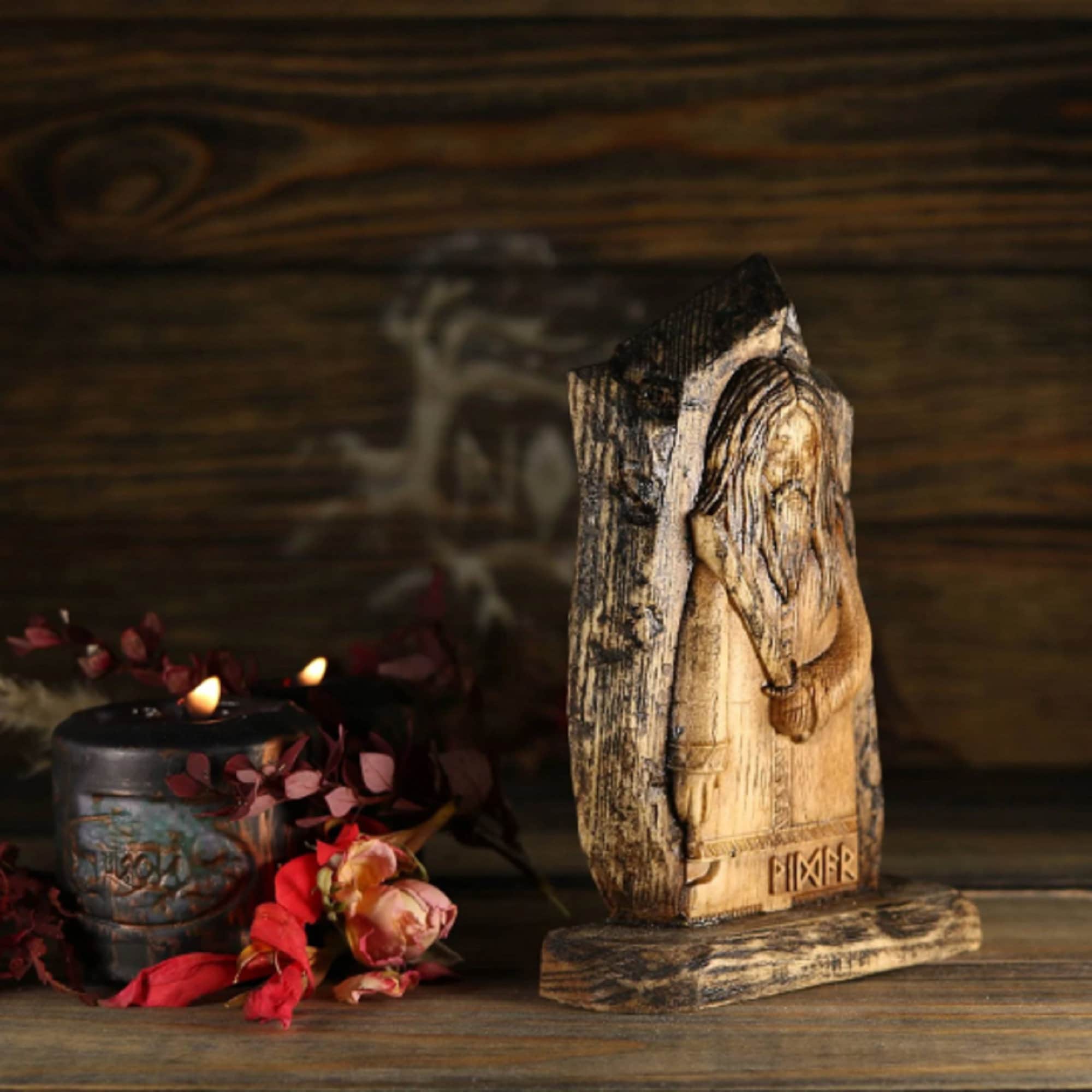 Vidar Wooden Statue Heathen Norse Gods Viking Decor Asatru - Etsy