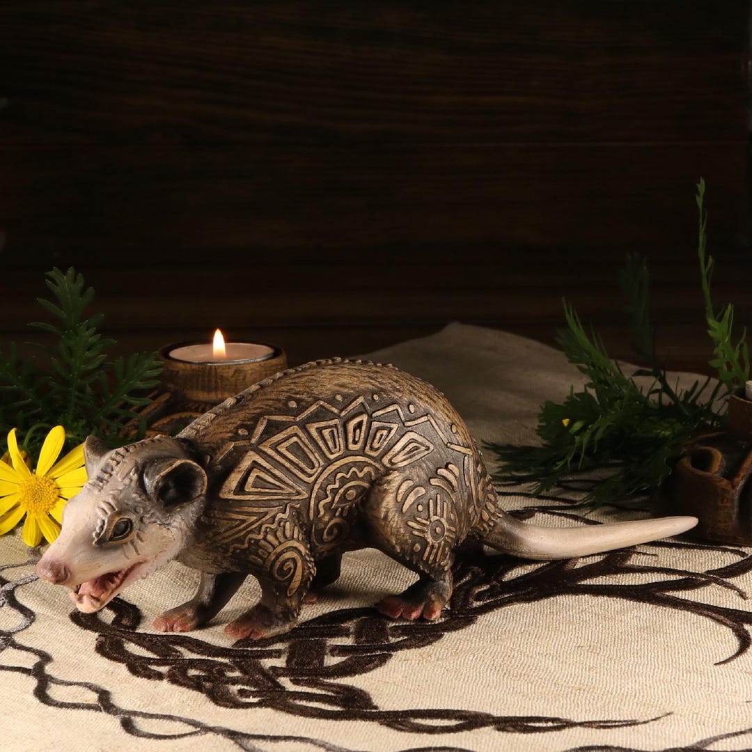 Opossum Opossum Animal Opossum Figurine Wood Opossum Opossum Statue ...