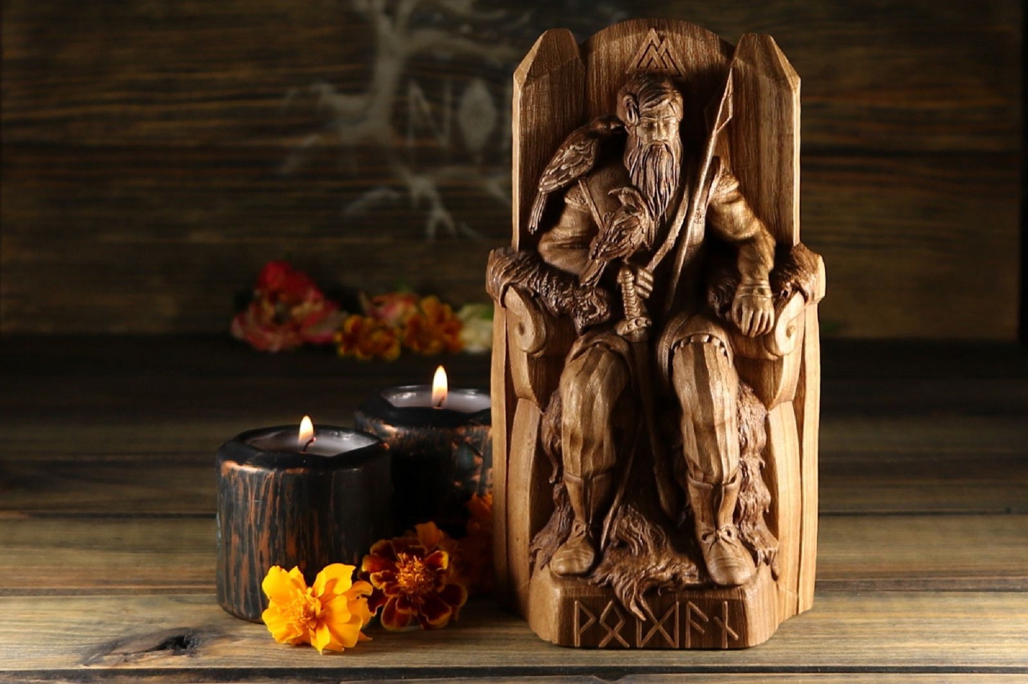 Odin Statue Norse Gods Odin Asatru Norse Pagan Odin Altar | Etsy