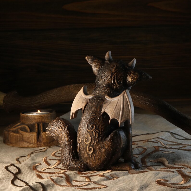 Wooden Pooka Statue: Celtic Mythology Decor - Etsy