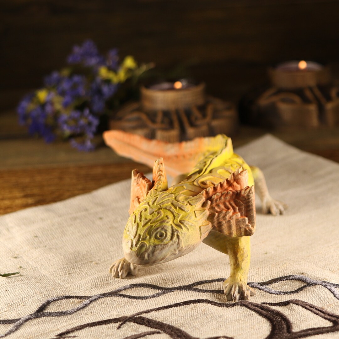 Axolotl Figurine Amphibian Figurine Wood Carved Axolotl Mexican Art ...