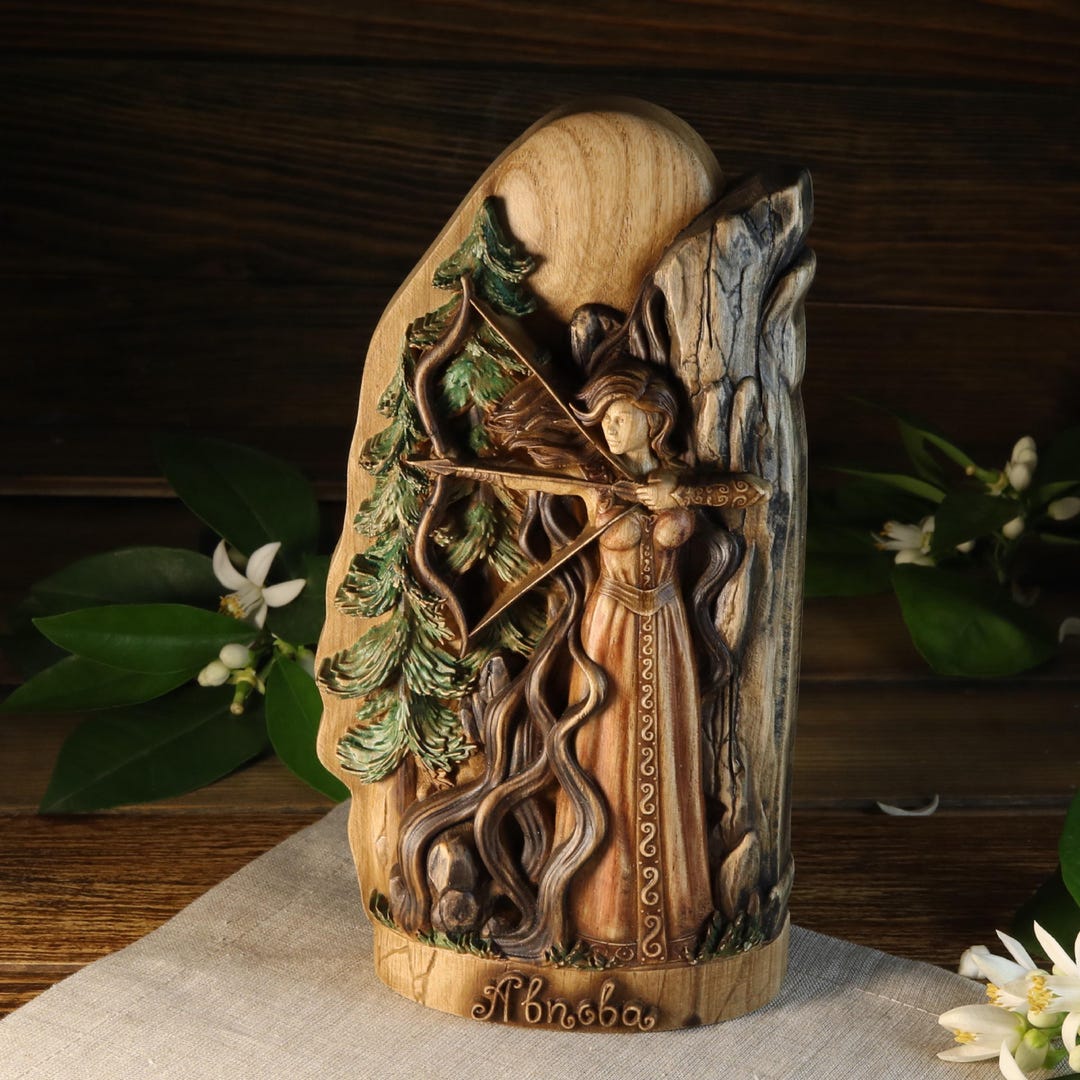 Abnoba Statue: Germanic Celtic Goddess Wood Carving - Etsy Australia
