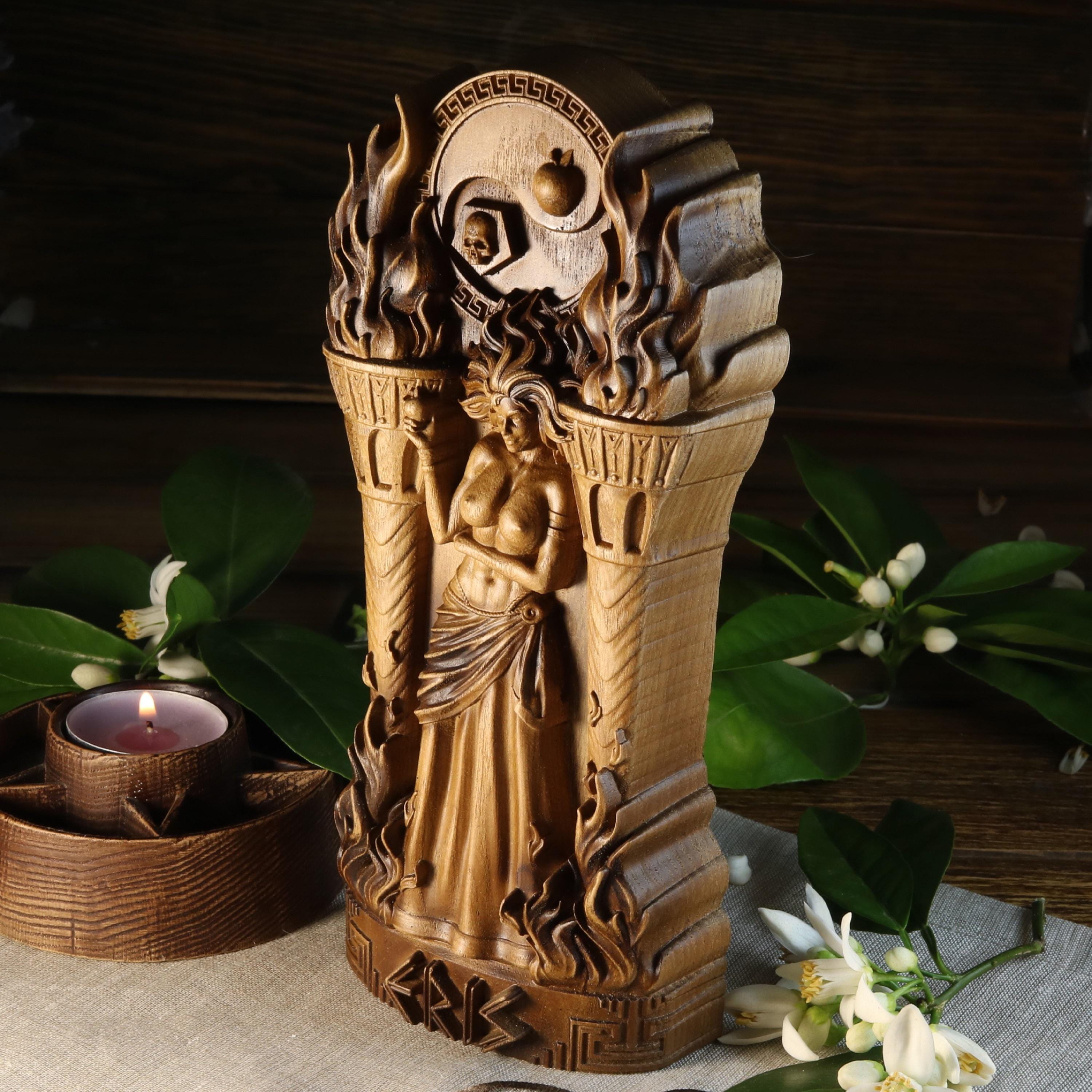 Eris Goddess Statue: Greek Mythology Wooden Altar Decor - Etsy