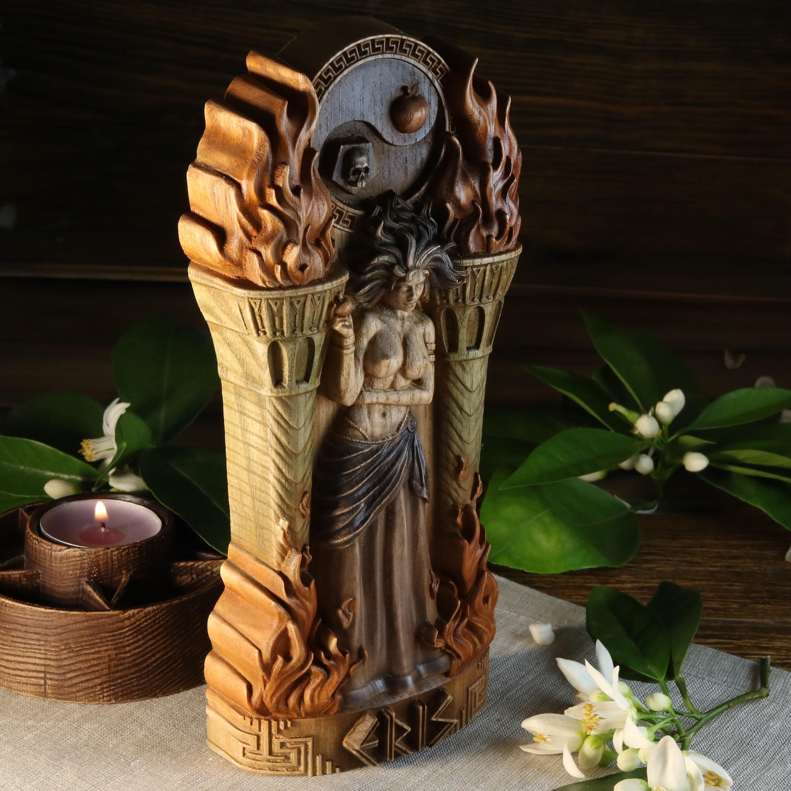 Eris Goddess Statue: Greek Mythology Wooden Altar Decor - Etsy