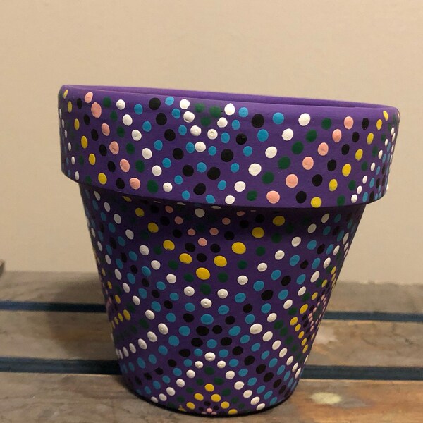 Purple Flower Pot - Etsy