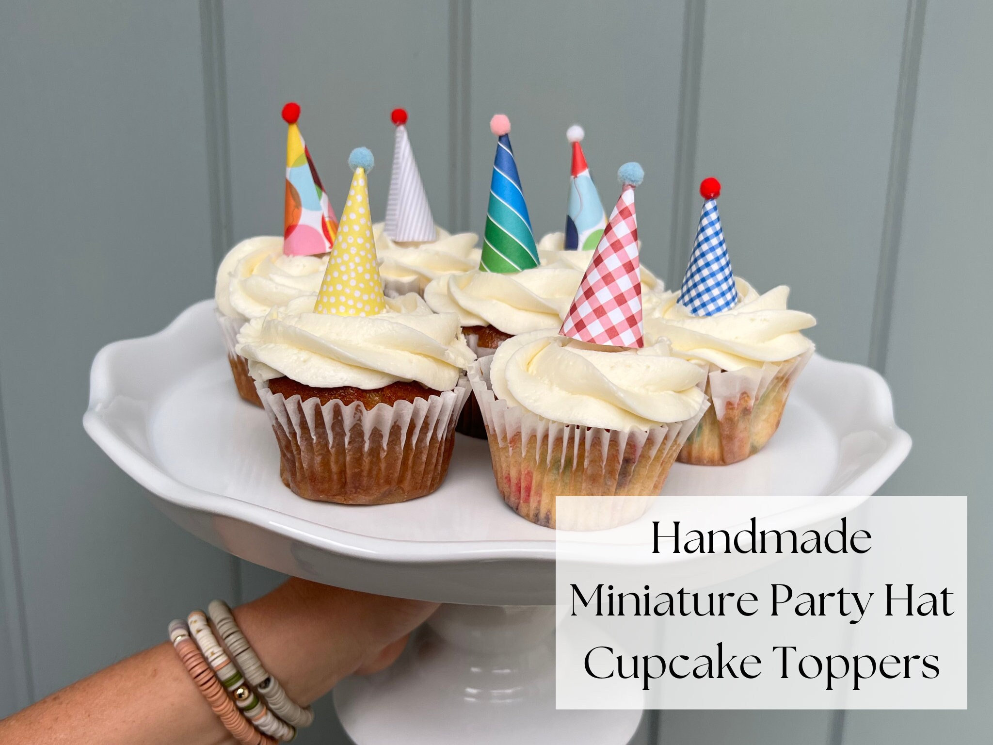 Mini Party Hat Cupcake Toppers Handmade Cupcake Toppers Handmade ...