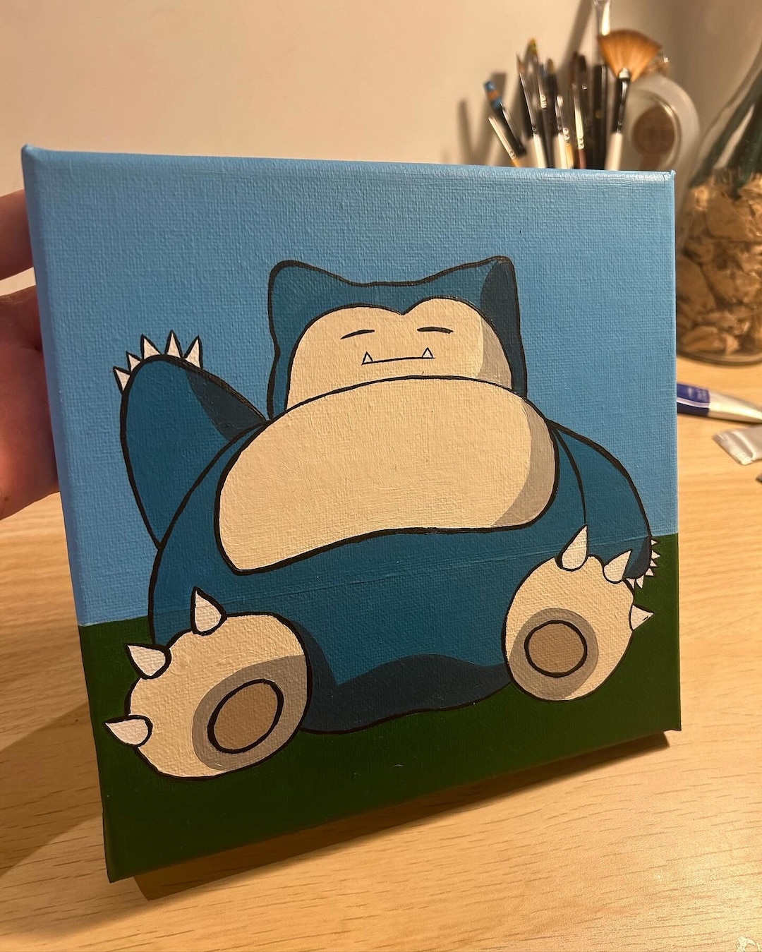 Pokemon Snorlax Hand Painted Canvas - Etsy