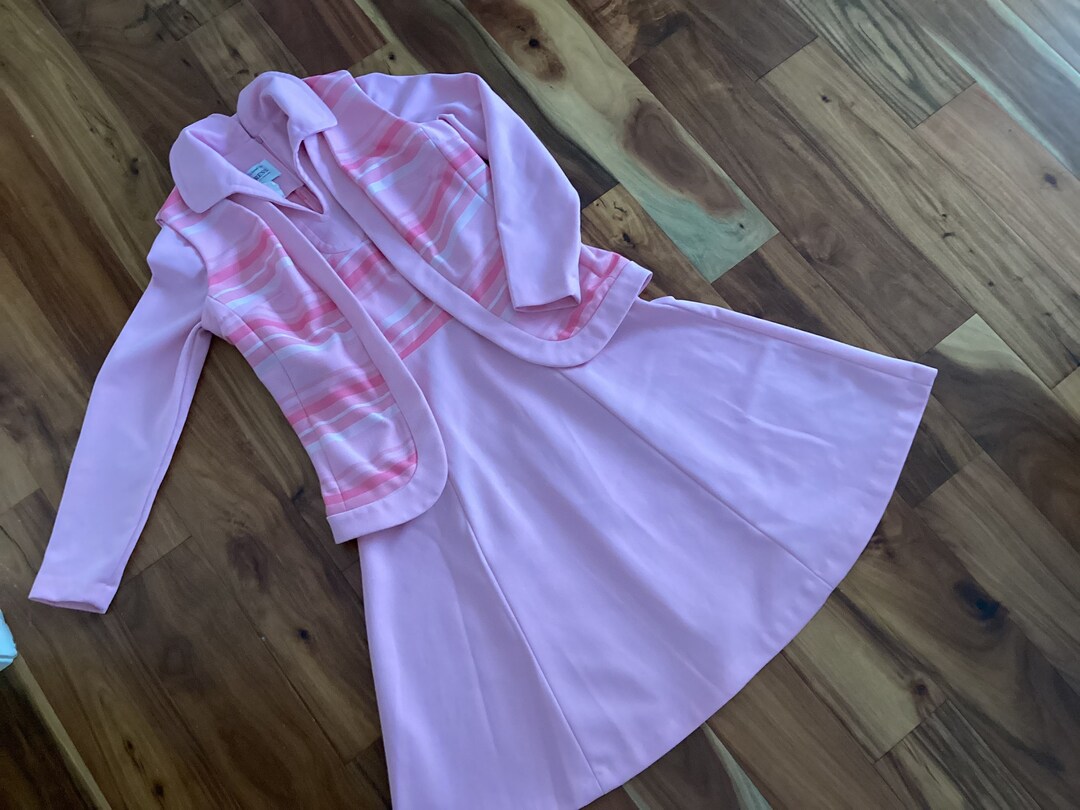 Marsha! Marsha! Marsha! Pretty in Pink 1970s Classic Double Knit Dress ...
