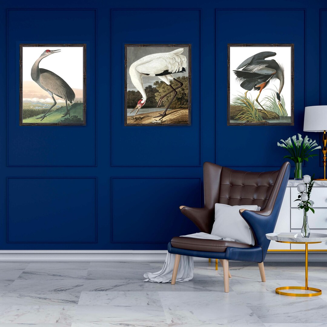 Bird Prints Hamptons Style - Elegant Crane Prints and Heron Wall Art ...
