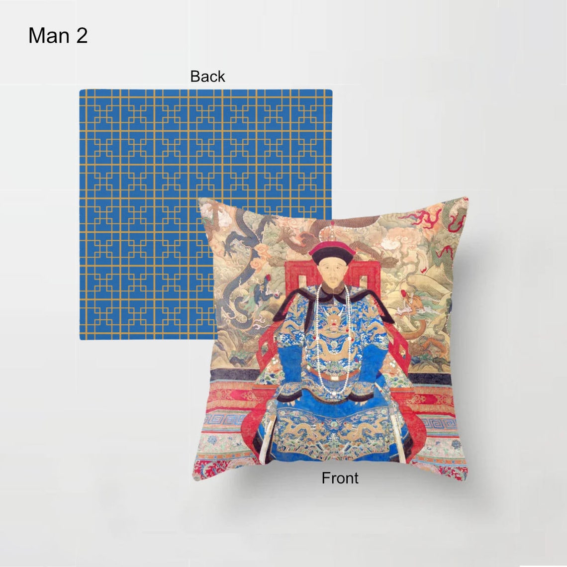 Chinoiserie Cushions Chinese Ancestor Portrait Pillow Covers ...