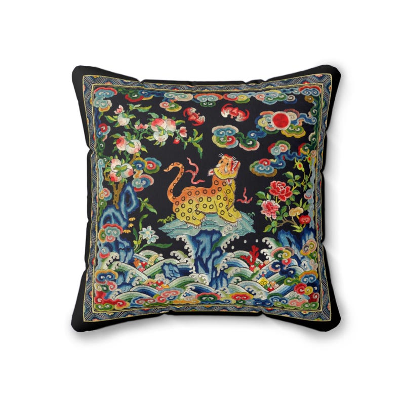 Chinese Cushion Covers Featuring Dragon, Leopard, Duck and Peacock ...
