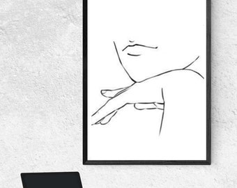 Couple Print Line Art Simple Prints Minimalist Home Decor | Etsy