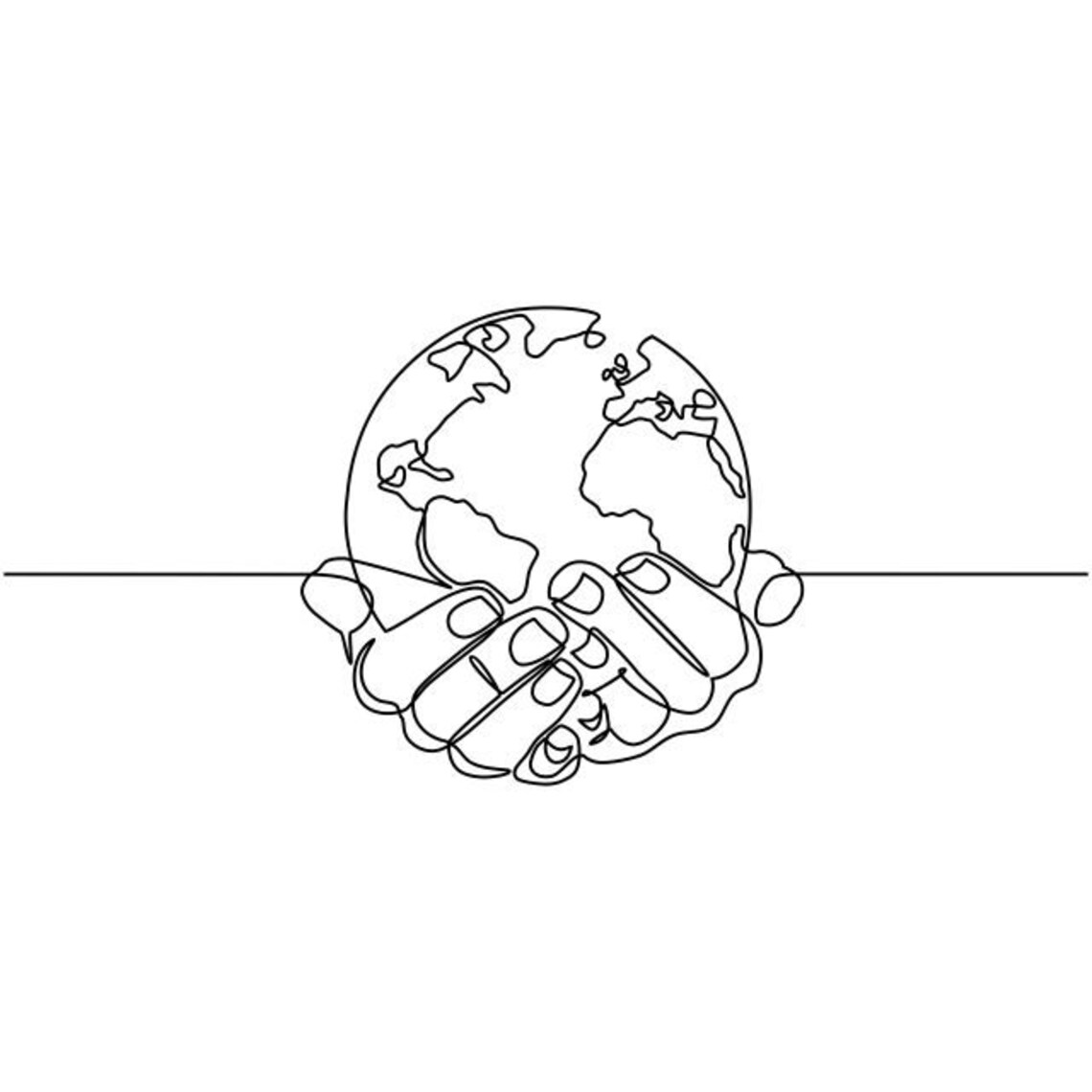 World in Your Hands| Line Art| Simple Prints| Minimalist Home Decor ...